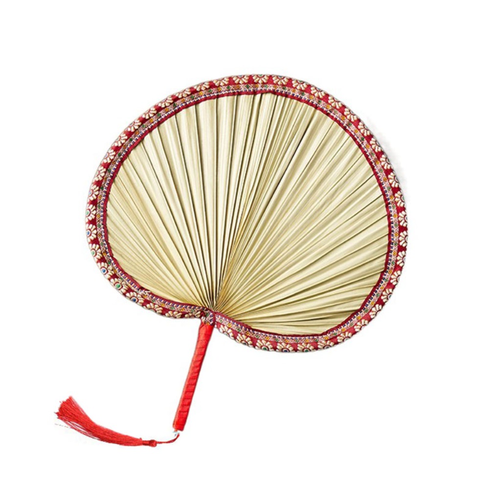 Practical Natural Palm Leaf Fan with Tassel Retro ... – Grandado
