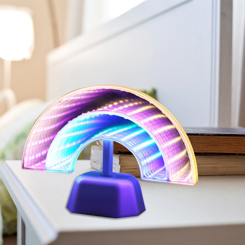 LED Neon Night Light Rainbow Mirror Tunnel Night L... – Vicedeal