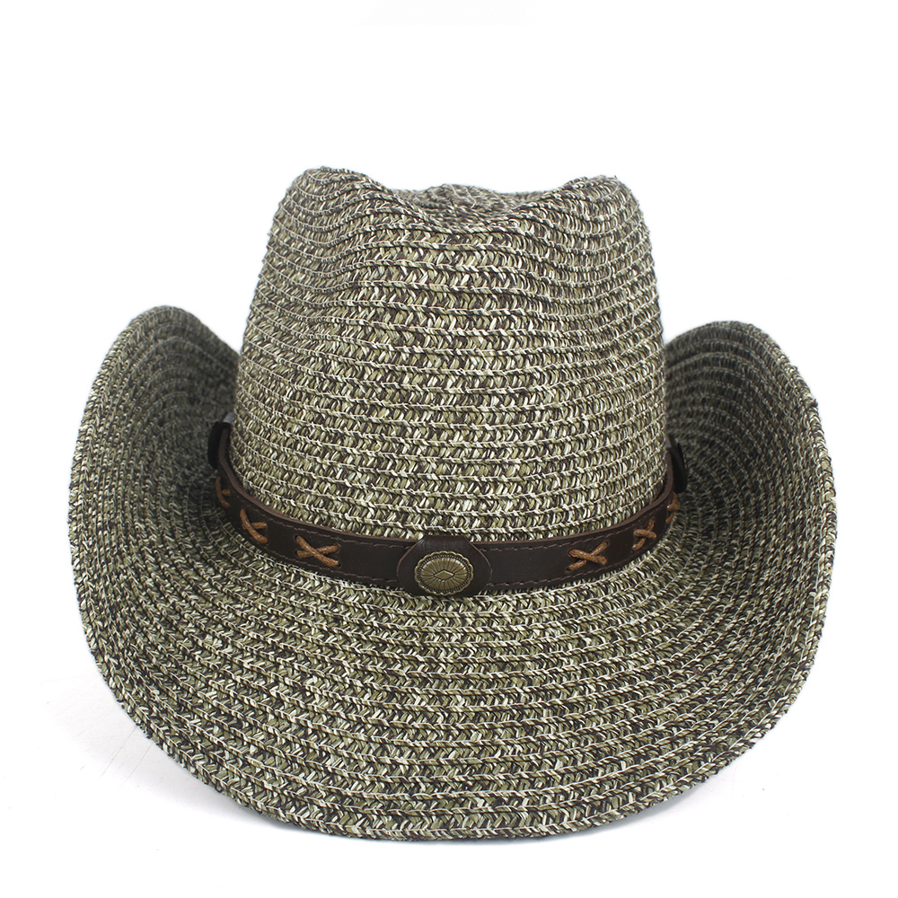 Women's Men's Summer Straw Beach Wide Brim Cowboy ... – Vicedeal