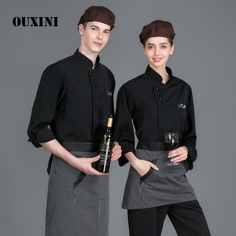 men's chef jacket spring long sleeves restaura... – Grandado