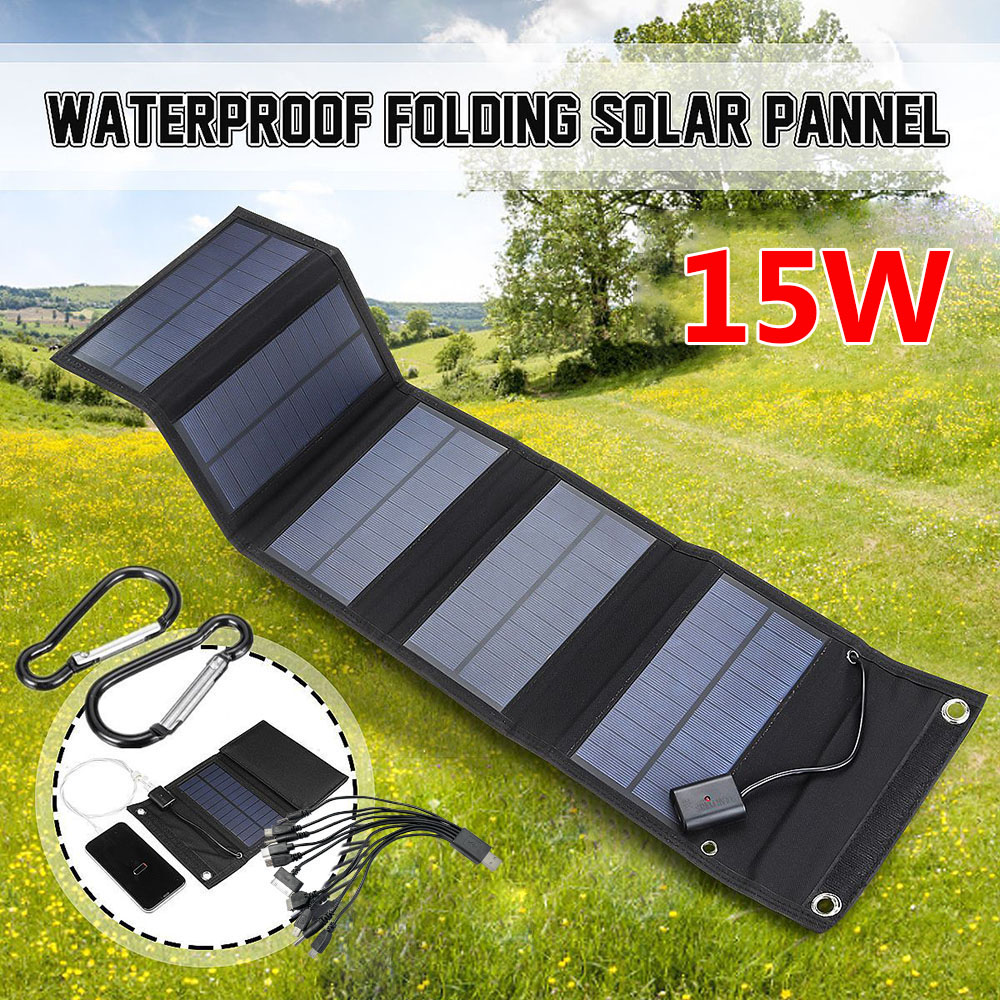 15W Foldable USB Solar Panel Monocrystal Solar Cel... – Grandado