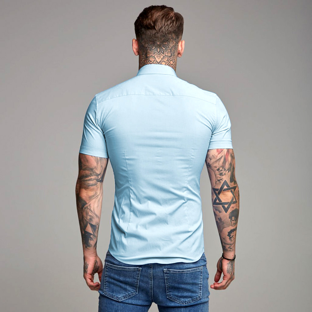 Zomer mannen Korte Mouwen Effen Europese Linnen Bu... – Vicedeal