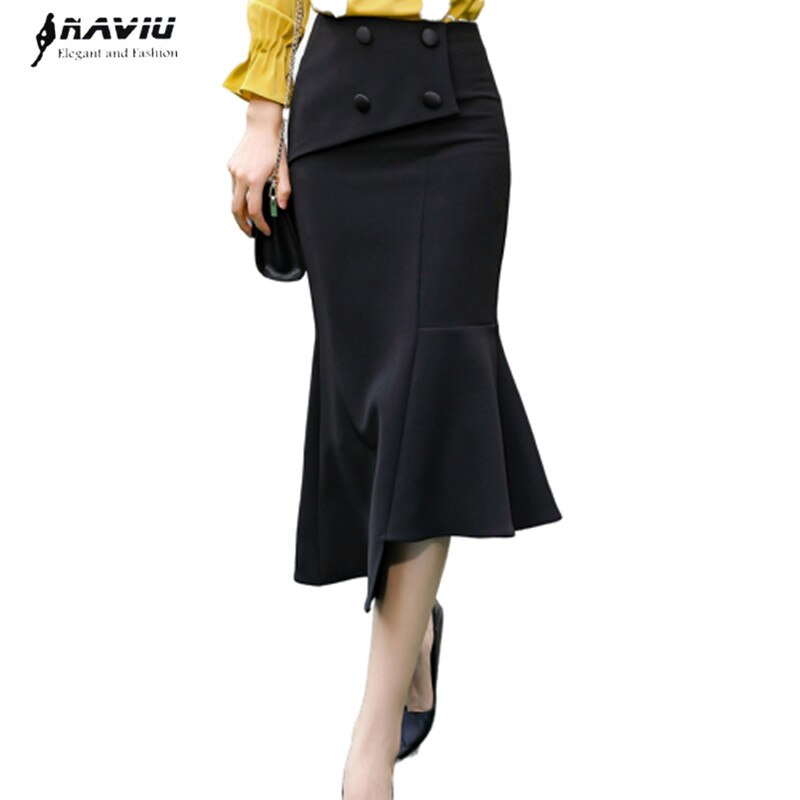 Naviu-Falda larga para mujer, ropa de trabajo Form... – Vicedeal