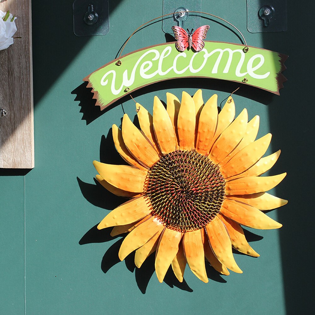 Welcome Sign Handcrafts Metal Sunflower Front Door... – Grandado