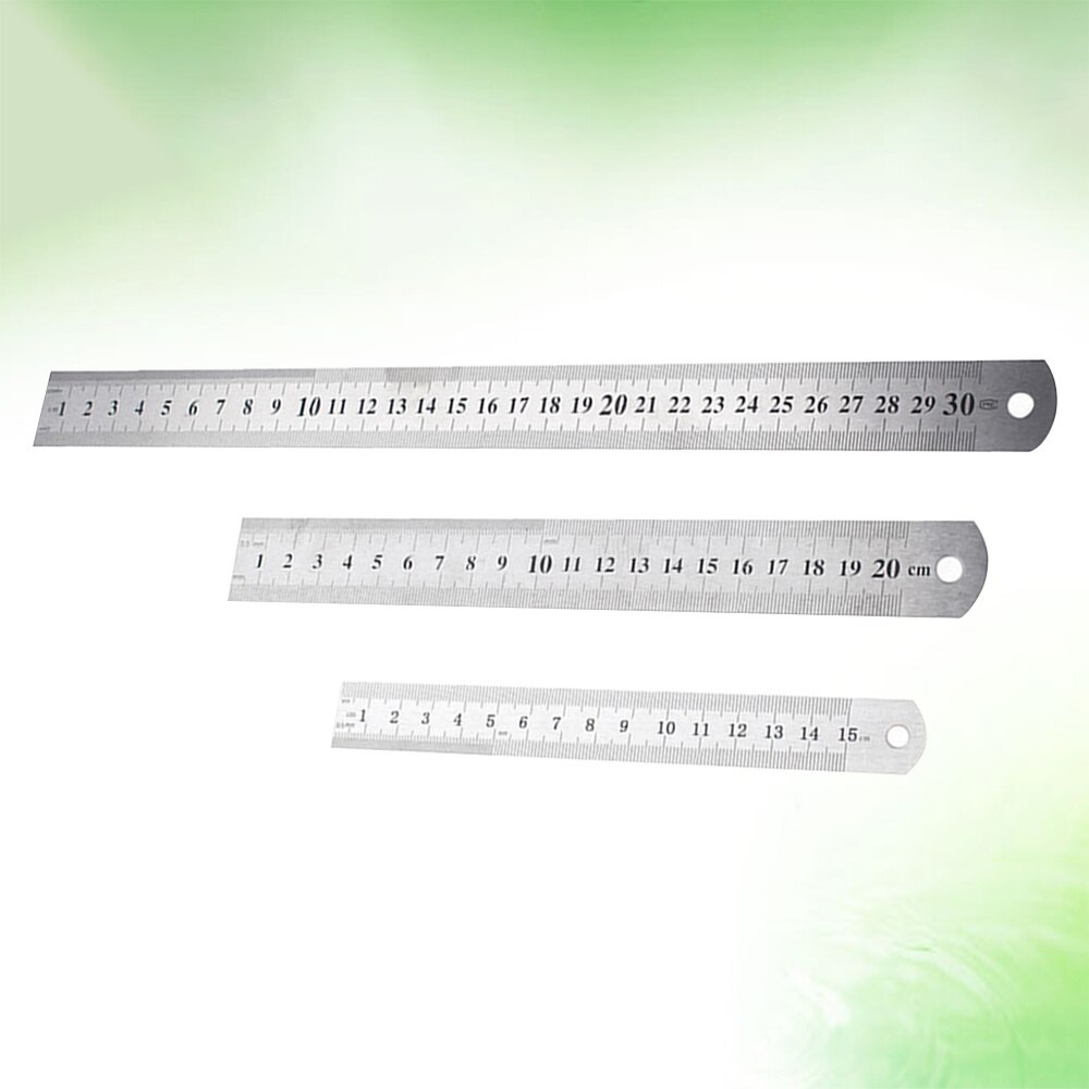 3 Pcs Stainless Steel Ruler Double Scale Ruler Mea... – Grandado