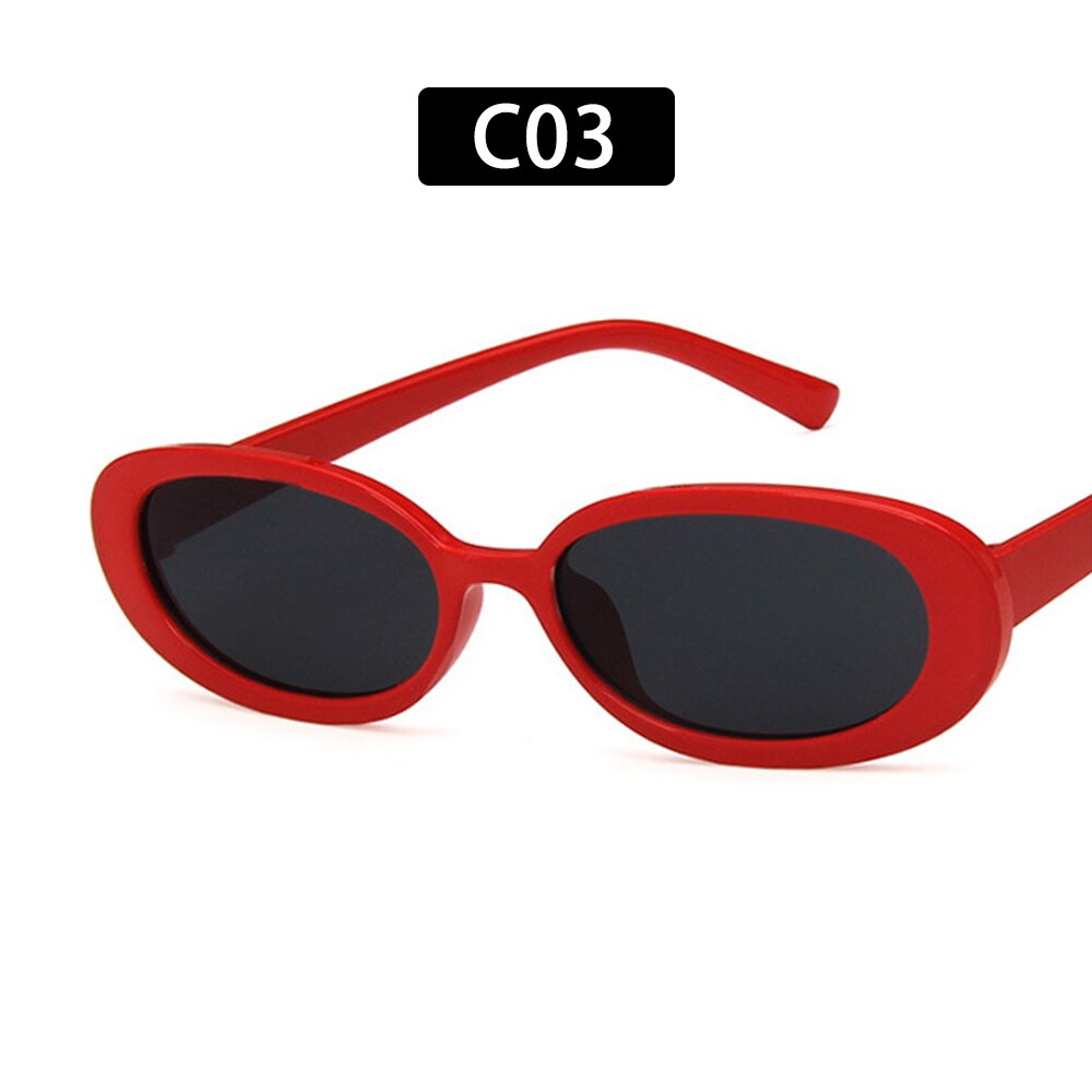 Oval Frame Sun Glasses Retro Sunglasses Women okul... – Vicedeal