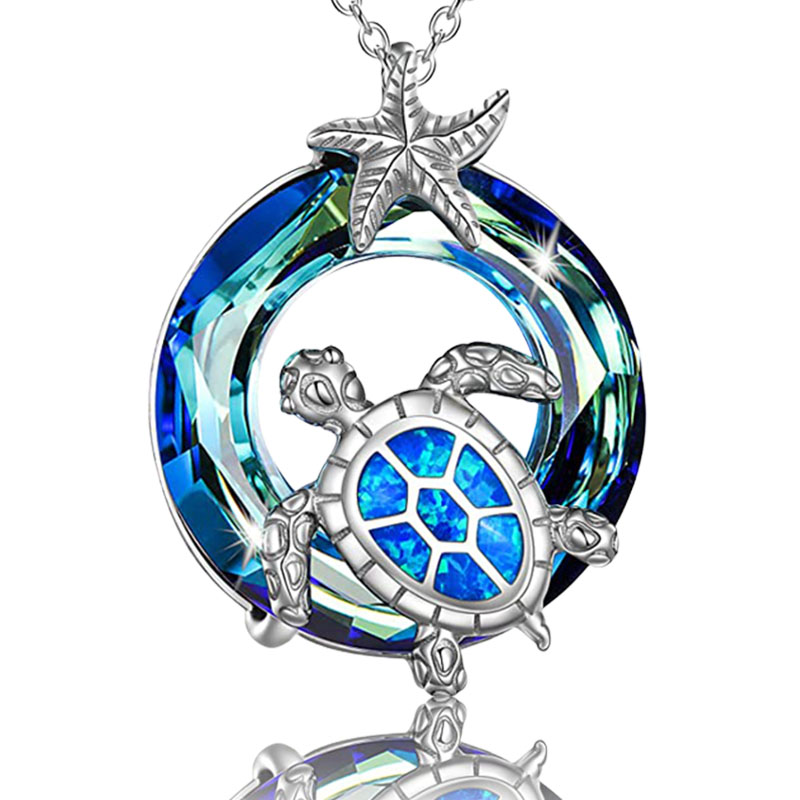 Necklace Jewelry Round Crystal Turtle Necklaces To... – Grandado