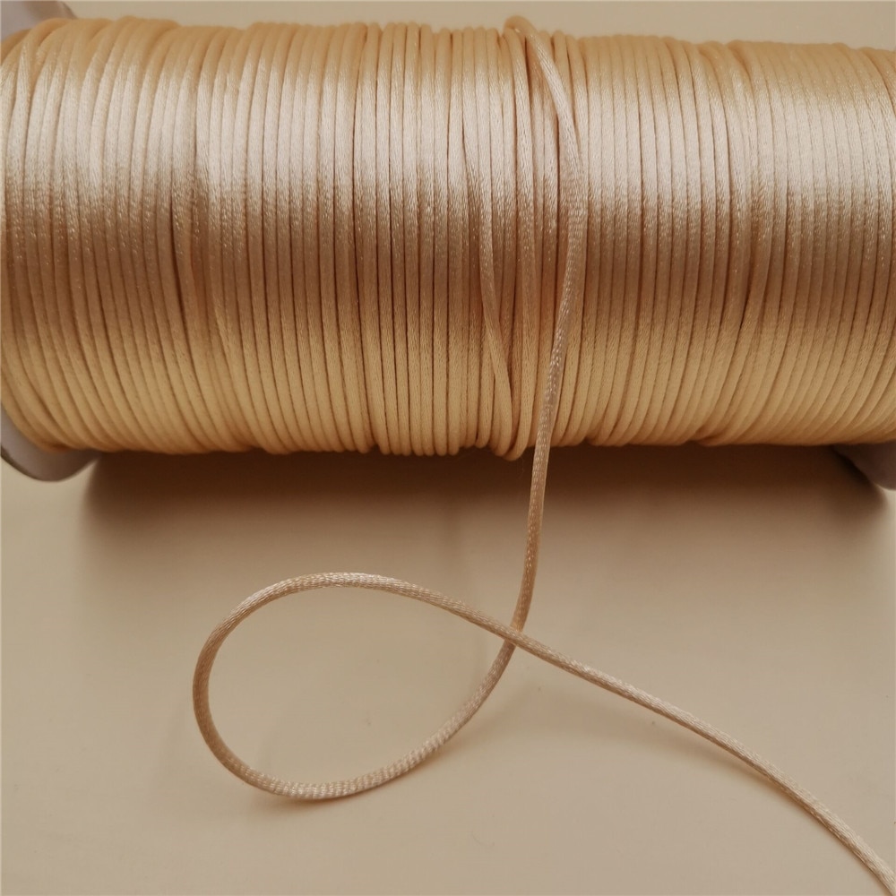 2mm x 20 meter beige farve rottehale satinsnor kin... – Grandado
