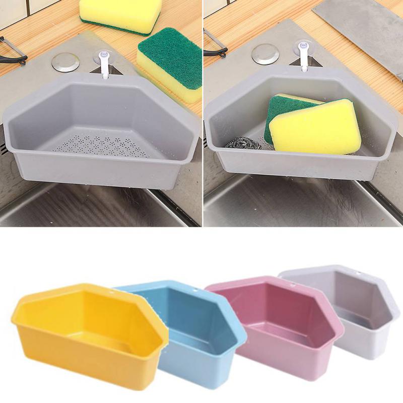 Kitchen Drain Basket Corner Sink Drain Rack Shelf ... – Vicedeal