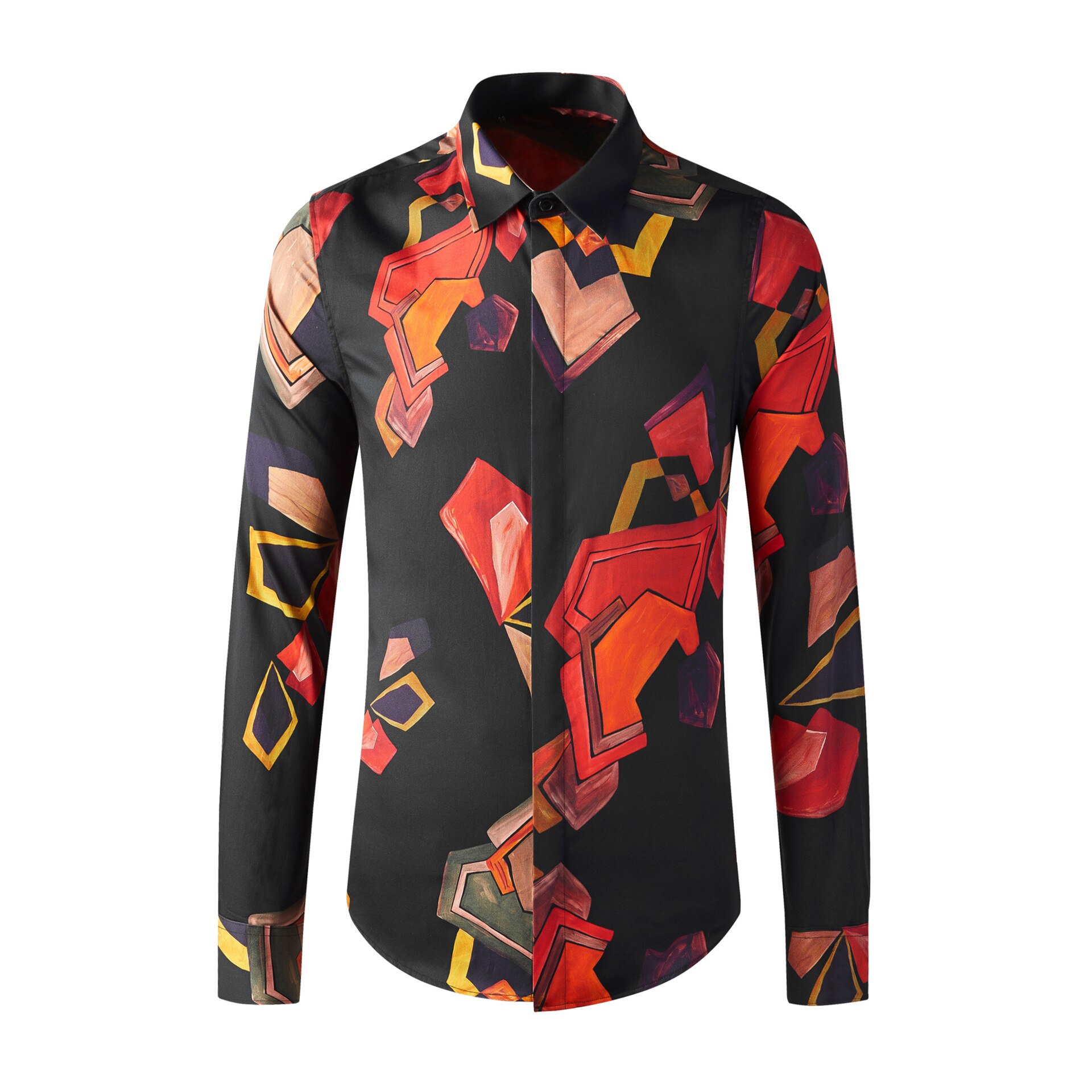 Van Lente Herfst Rood Stone Printing Mannen Lange ... – Grandado