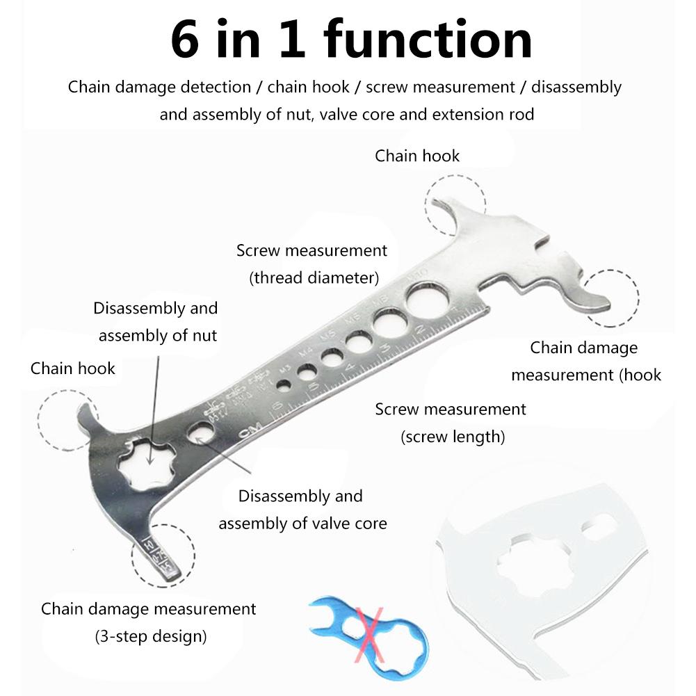 6 In 1 Bicycle Chain Checker MTB Road Bike Gauge T... – Vicedeal