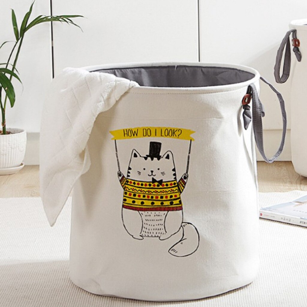 Wasmand leuke katten prints Canvas Vellen Speelgoe... – Grandado
