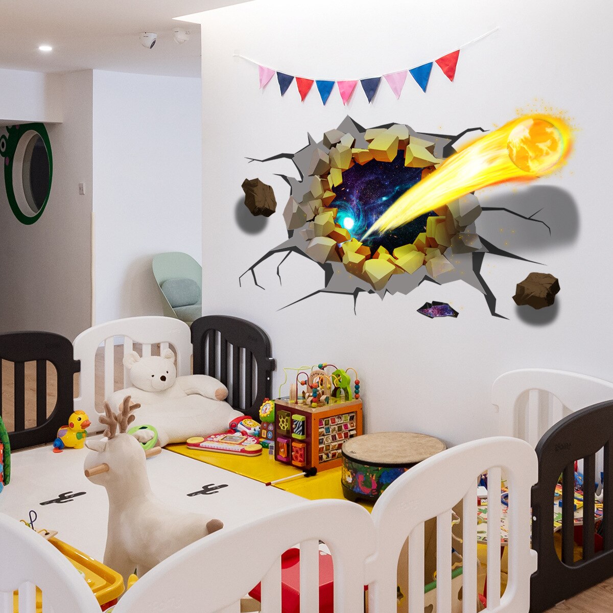 3D Drie-Dimensionale Gebroken Muurstickers Univers... – Grandado