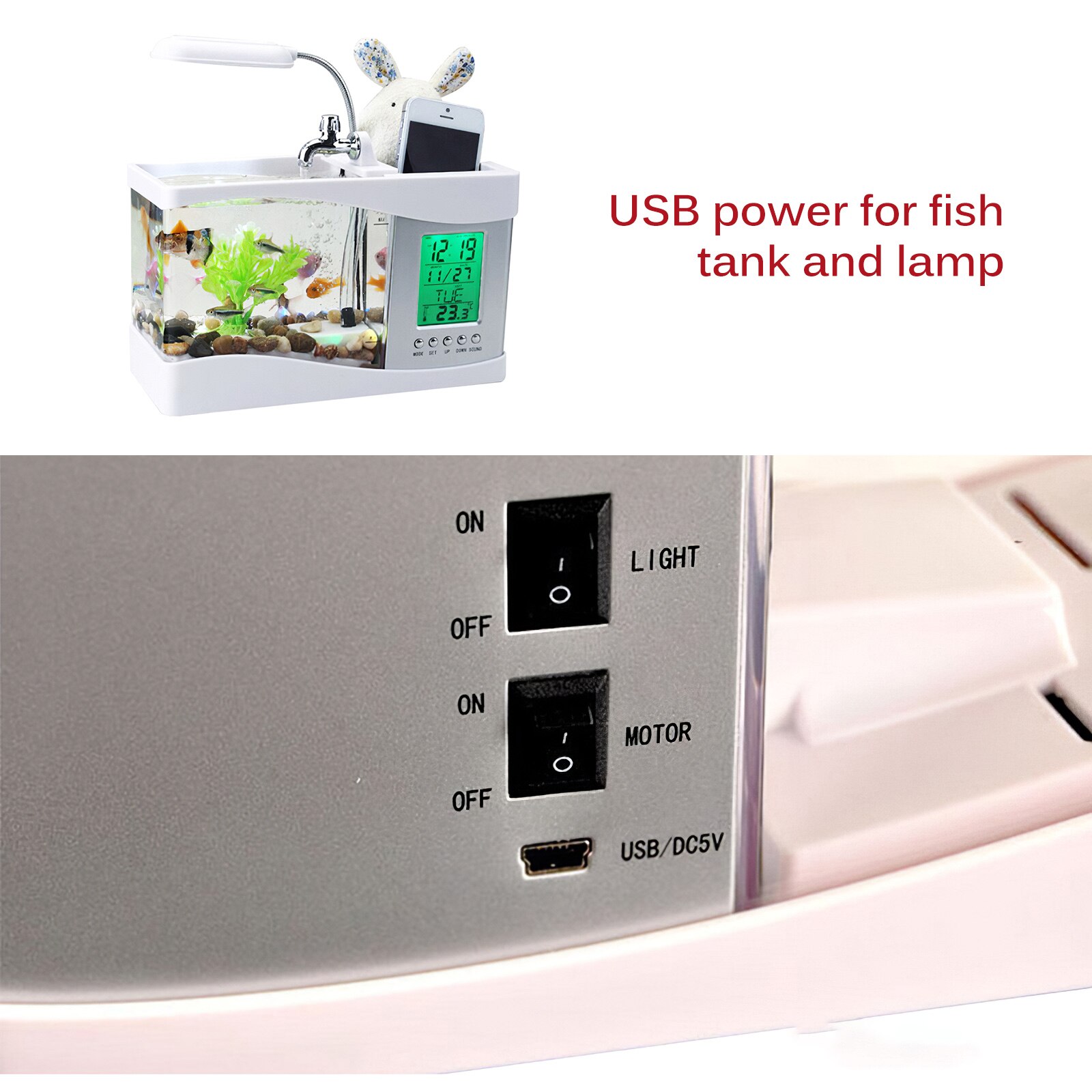 USB Desktop Mini Aquarium Fish Tank Beta Aquarium ... – Grandado