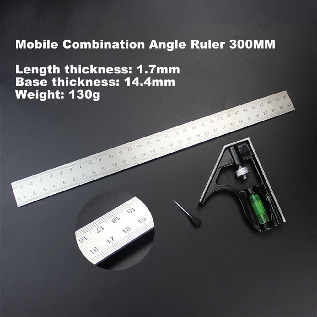 300MM Adjustable Combination Square Angle Ruler 45... – Grandado