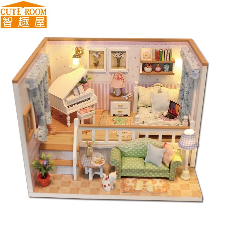 DIY Holz Haus Miniaturas mit Möbel DIY Miniatur Ha... – Vicedeal