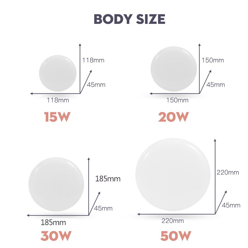 LED Panel Lights 15W 20W 30W 50W 220v Modern LED C... – Grandado