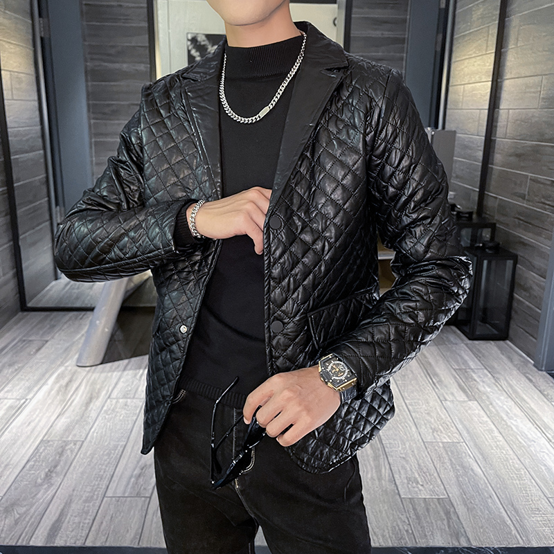 Herfst Winter Mannen Dikke Warme Blazers Plaid Toe... – Vicedeal