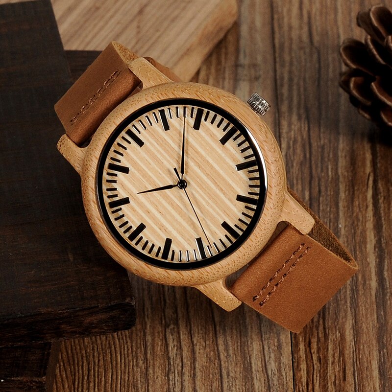 BOBO BIRD Casual Wooden Watch Men Bamboo Quartz Wa... – Grandado