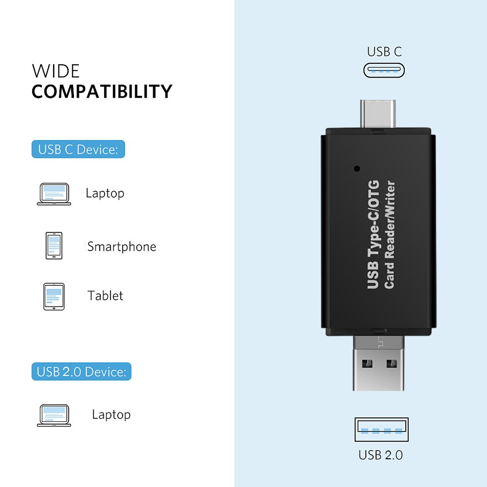 Sd Kaartlezer Usb C Kaartlezer 3 In 1 Usb 2.0 Tf/M... – Vicedeal