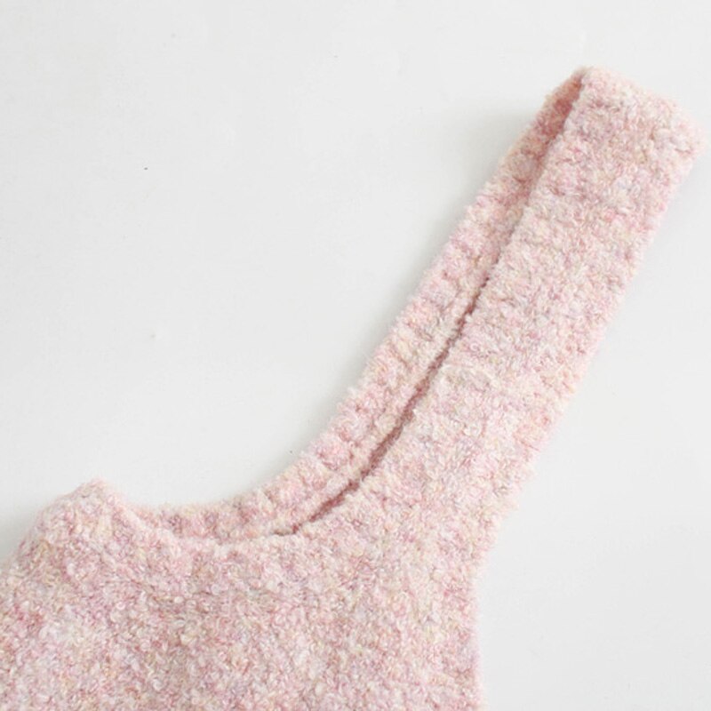 Elina Casual Slim Tank Sweaters Women Solid Pink S... – Grandado