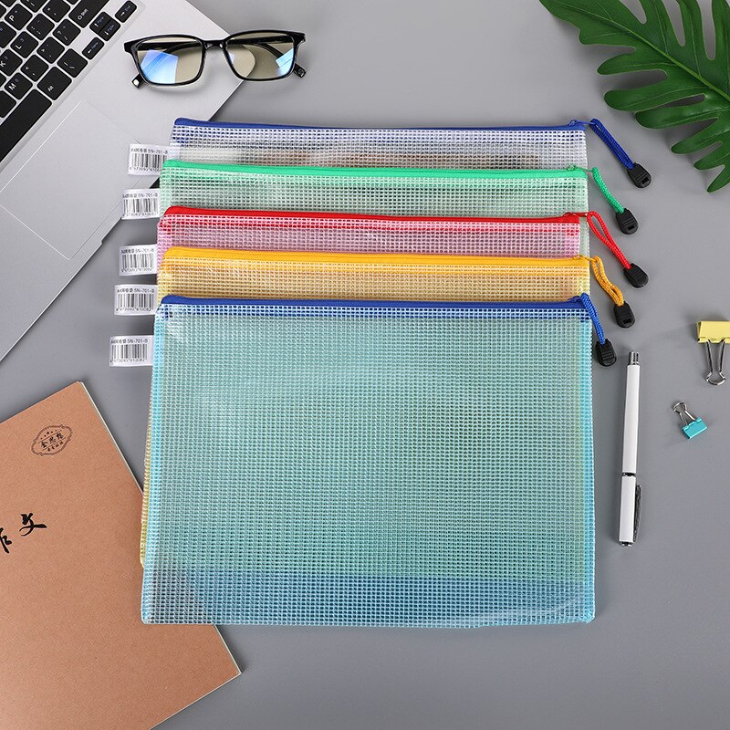 5 Packs Mesh Rits Pouch Document Zak Plastic Zip B... – Vicedeal