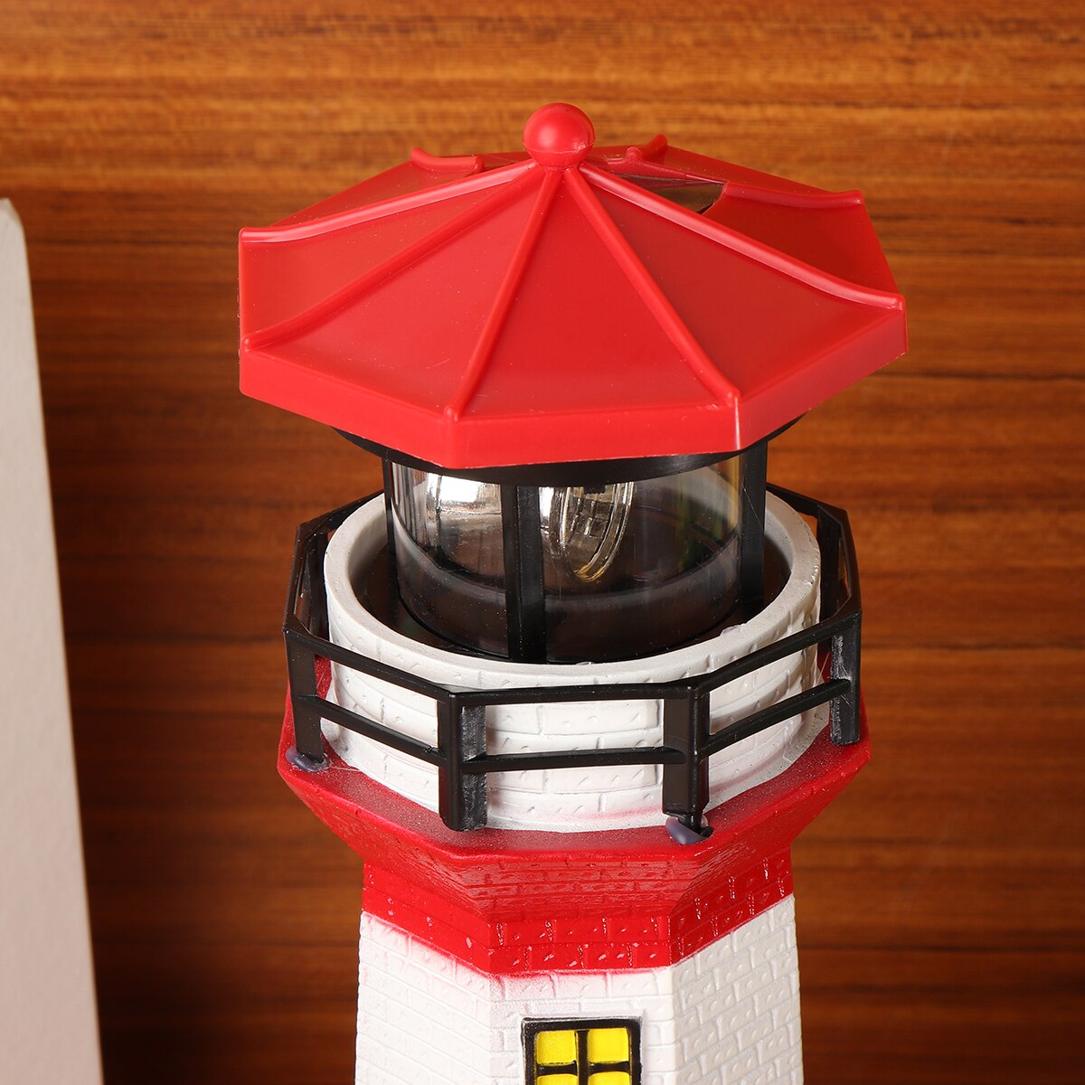 1pc Solar Lighthouse 360 Degree Rotating LED Solar... – Grandado