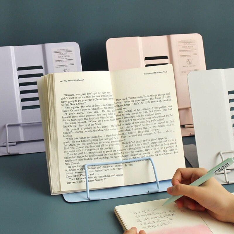 Adjustable Metal Reading Book Holder Bookend Suppo... – Grandado