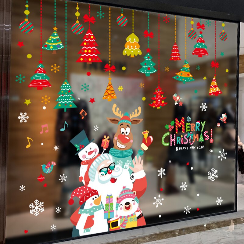 [SHIJUEHEZI] Father Christmas Window Stickers Viny... – Vicedeal