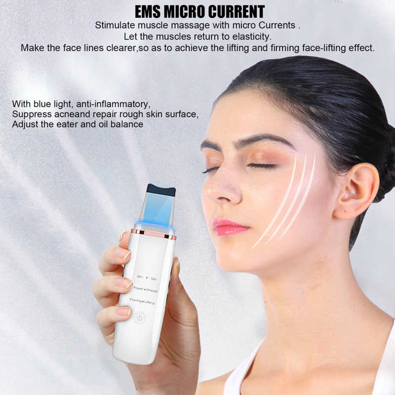 Ultrasonic Facial Skin Scrubber Cleaner Cleaning B... – Grandado