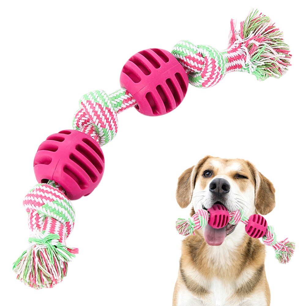 Puppy Braid Rope TPR Ball Pet Dog Chew Pull Toy In... – Vicedeal
