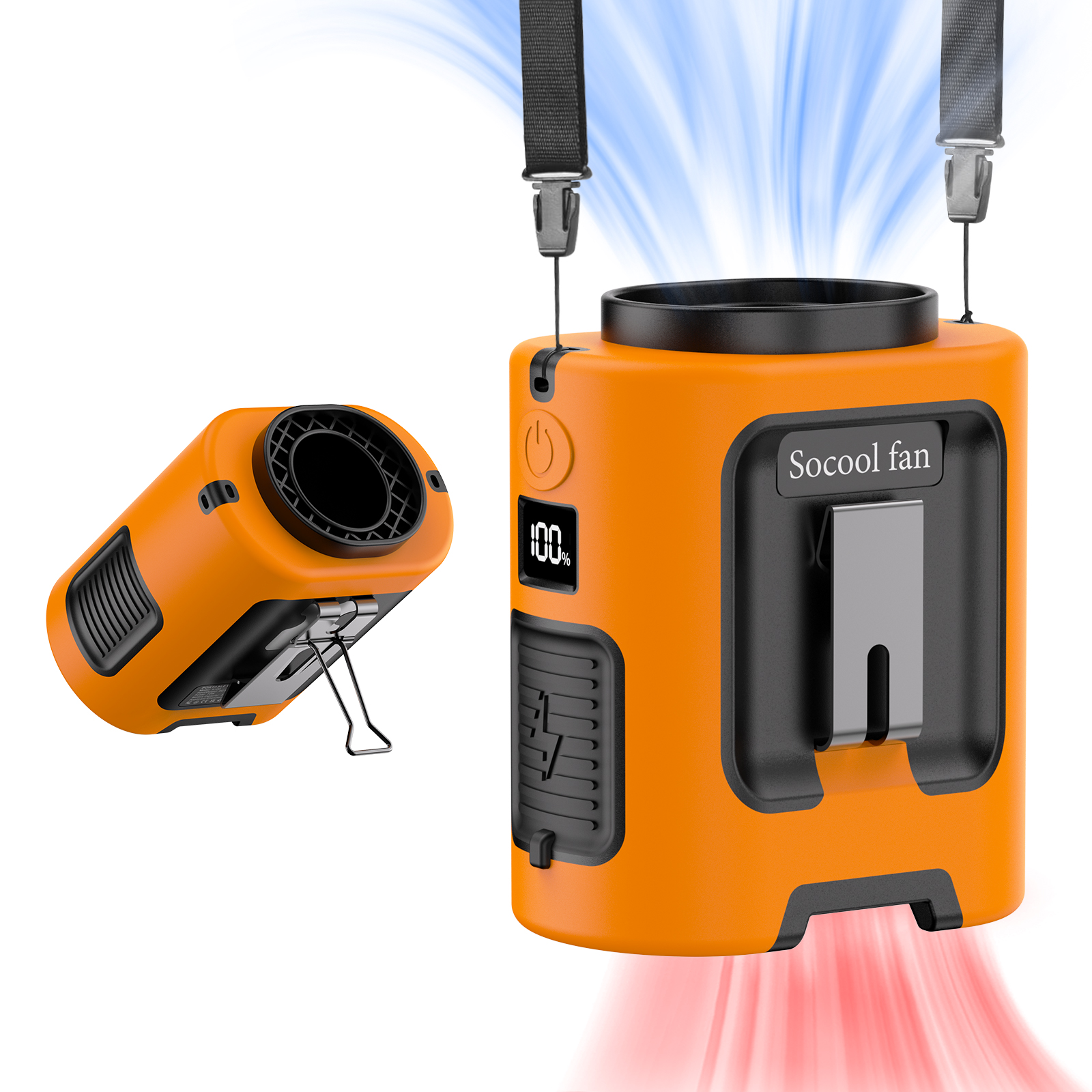 Socool ventilator 5000 mah bærbar taljeventilator ... – Grandado