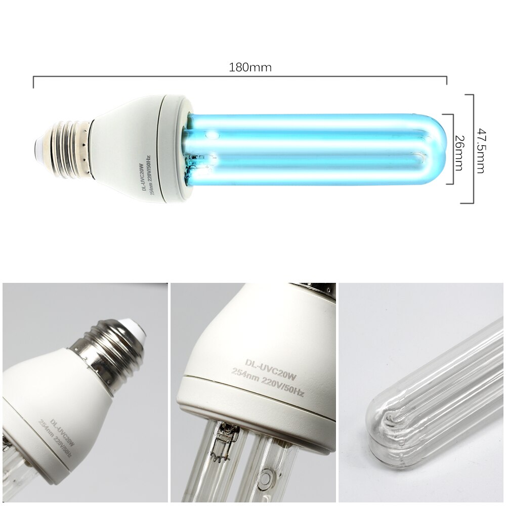 E27 UVC Germicidal Ultraviolet UV Light Tube Ozone... – Vicedeal