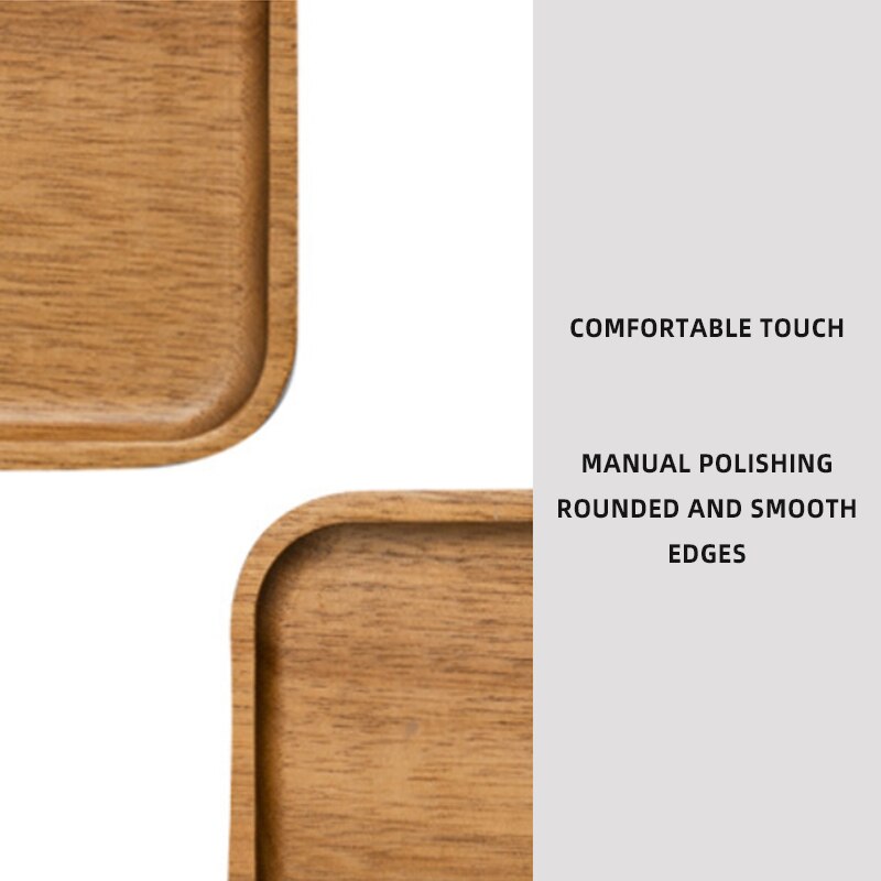 Wooden Breakfast Tray Wood Serving Tray Square Rec... – Vicedeal