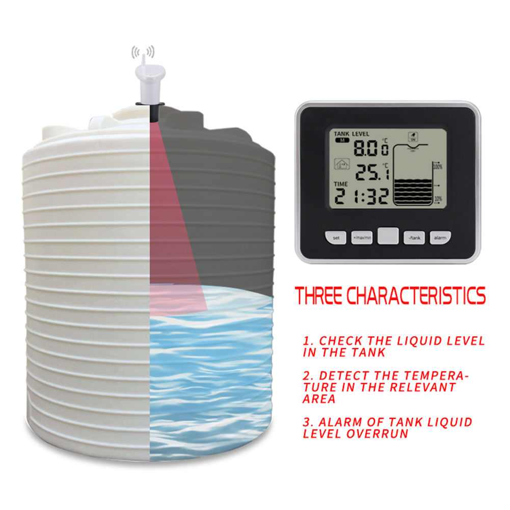 Depth Level Meter with Temperature Display Time Al... – Grandado