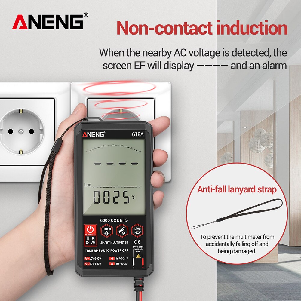 ANENG 618A Digital-Multimeter DC/AC Spannung Strom... – Grandado