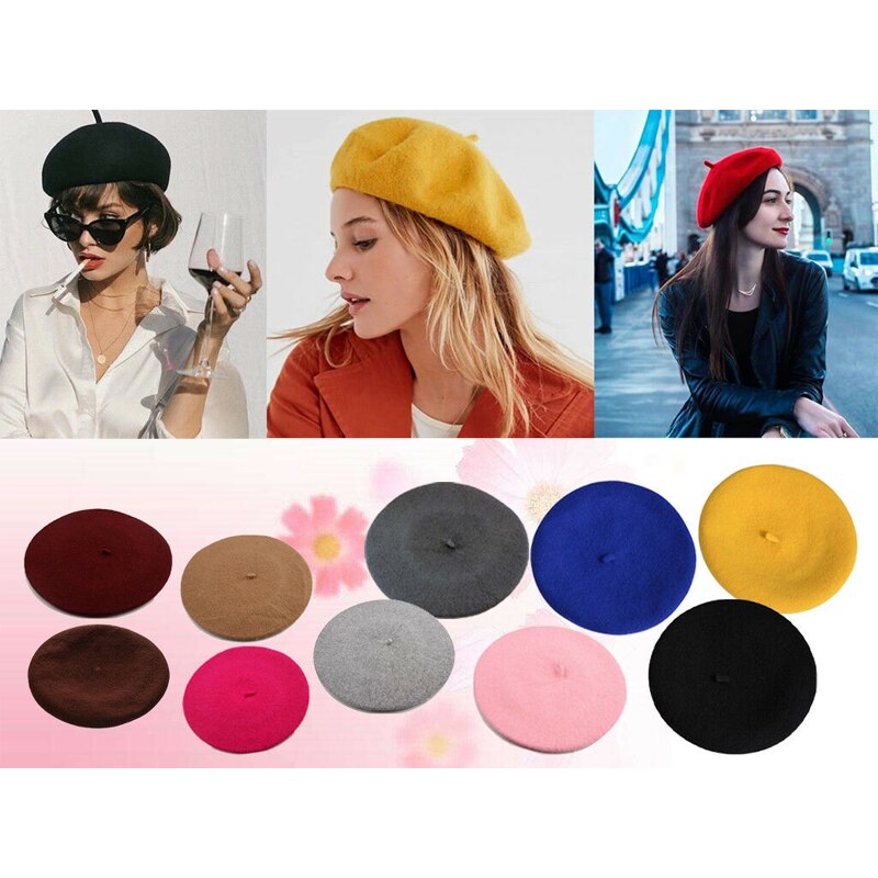 Winter Warm Faux Wol Baret Vrouwen Meisjes Franse ... – Grandado Winter Warm Faux Wol Baret Vrouwen Meisjes Franse ... – Grandado