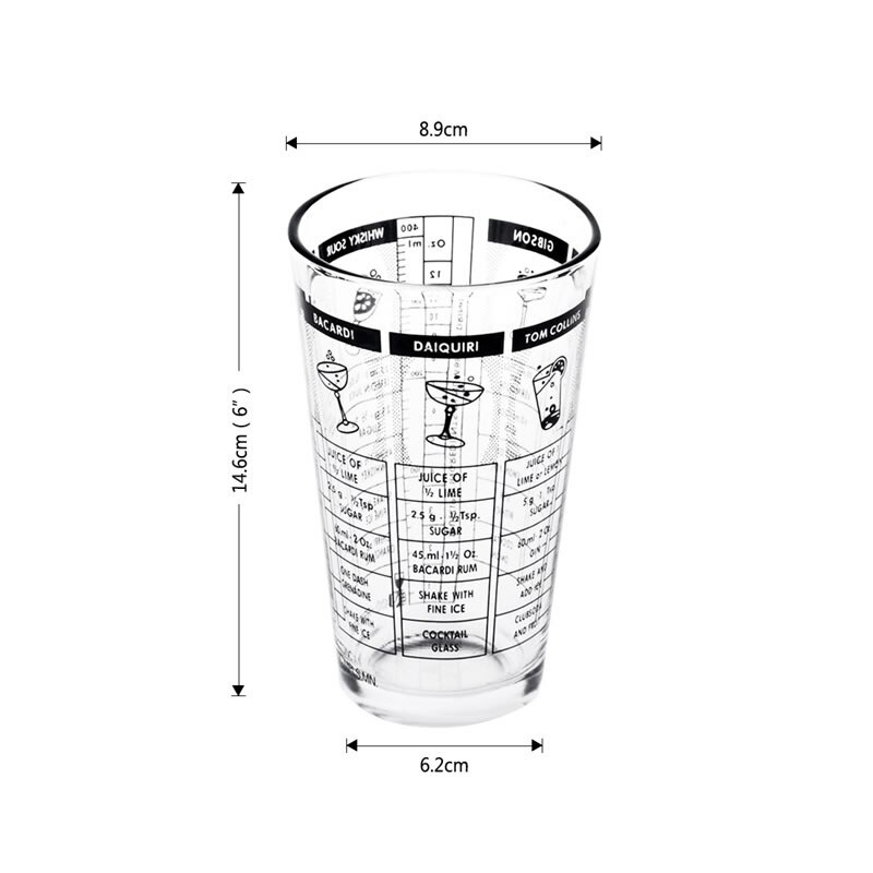 500ml Glass Recipe Mixing Shake Cup with Measureme... – Vicedeal