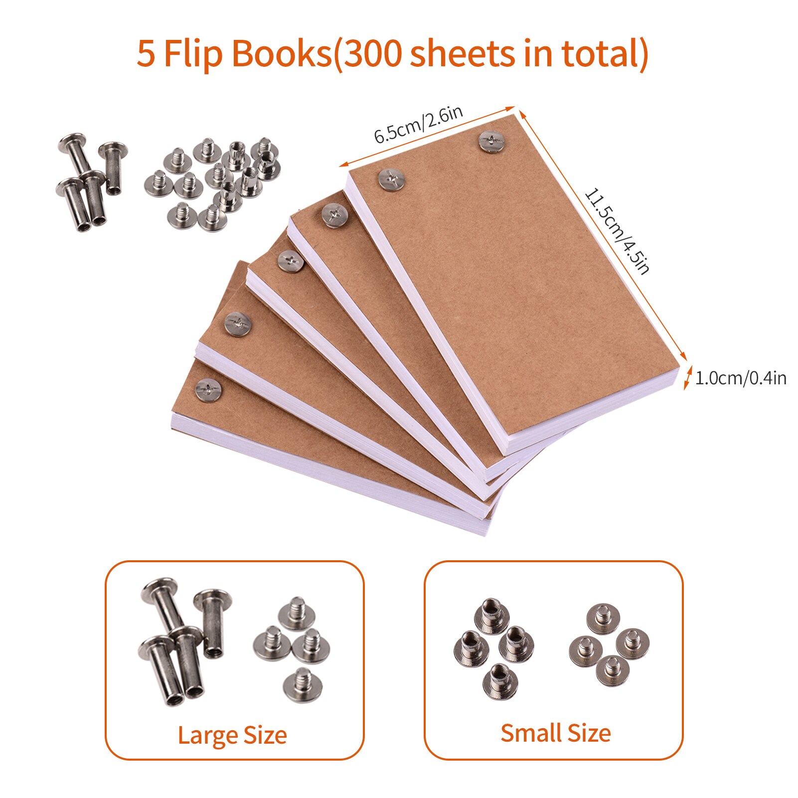 300 Sheets Animation Paper Flipbook Binding Screws... – Vicedeal