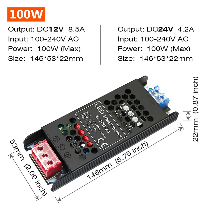 Constante spanning voeding 48W 60W 100W 150W 200W ... – Vicedeal