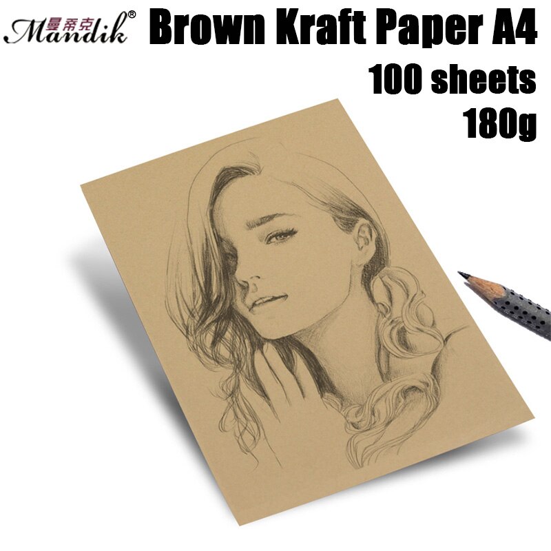 100 Sheets 180gsm Brown Kraft Paper A4 Cardboard P... – Vicedeal