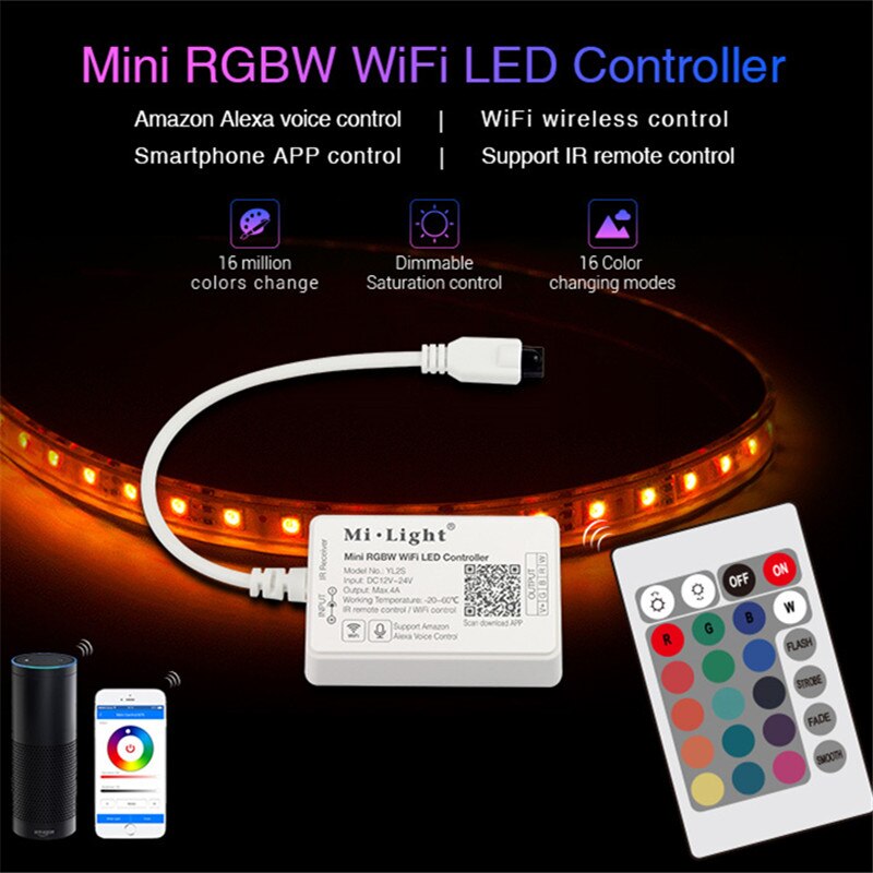 MiBoxer Mini RGB WiFi LED Controller Mini RGBW WiF... – Vicedeal