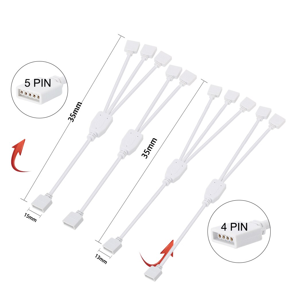 4 Pin 5 Pin Wire Connector 1 to 2 1 to 3 1 TO 10 F... – Vicedeal