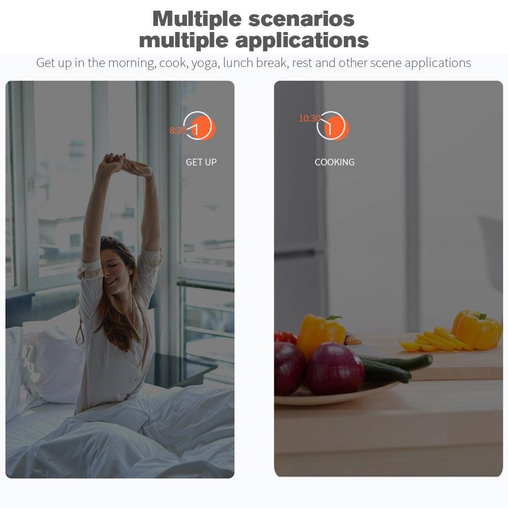 Alarm Clock Mirror Surface Multicolo Remind Time T... – Grandado