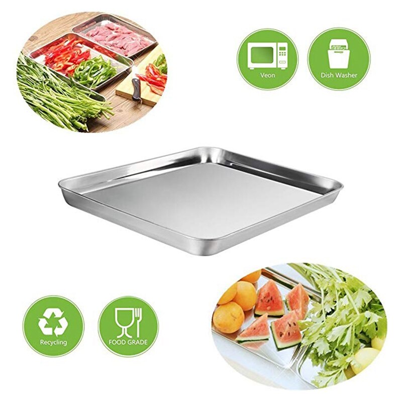 2 Pcs Baking Sheets Set Chef Cookie Sheets Stainle... – Vicedeal