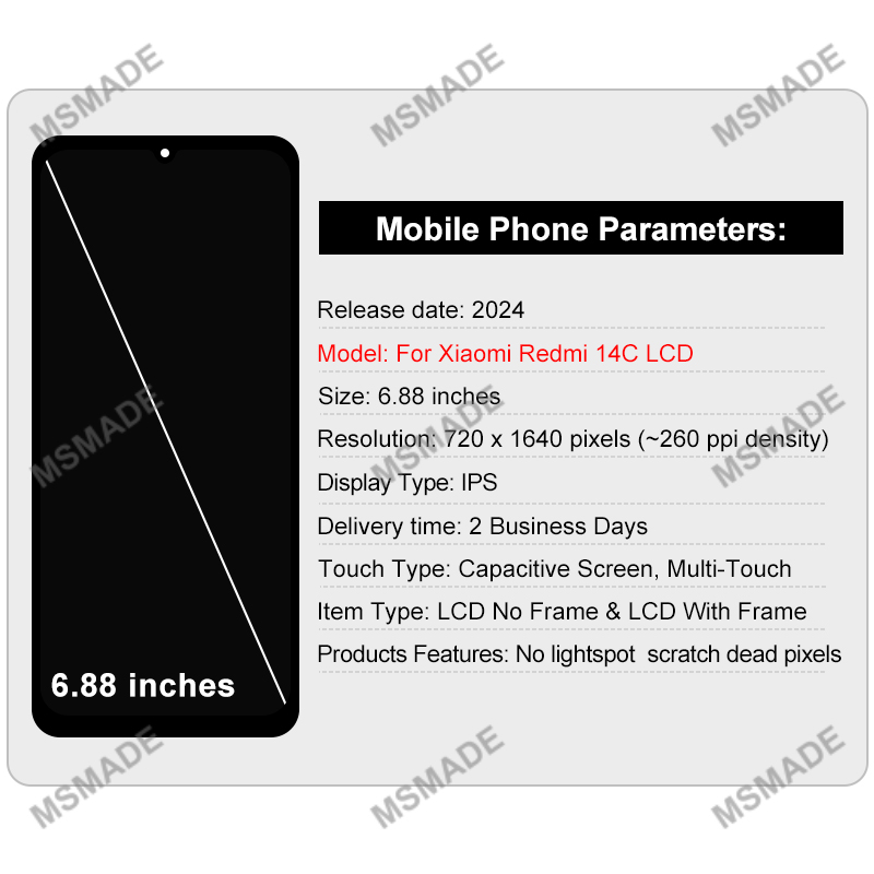 OEM Choice For Xiaomi Redmi 14C Display Touch Scre... – Grandado