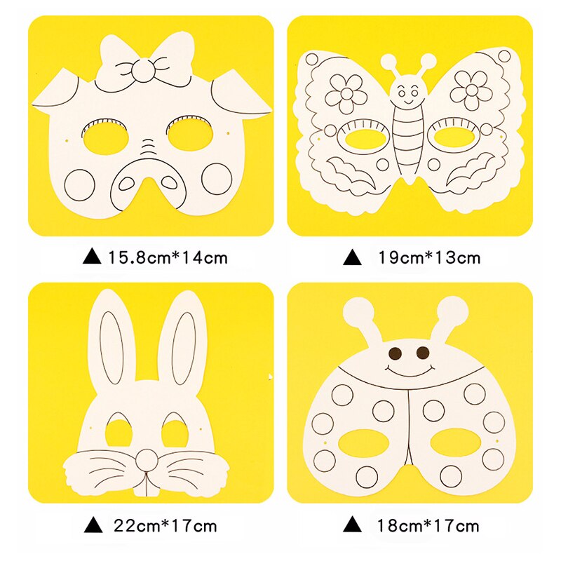 8Pcs Cartoon Animal Painting Masks Diy Color Kinde... – Grandado