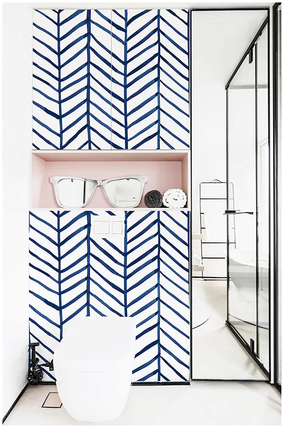 LUCKYYJ Modern Stripe Peel and Stick Wallpaper Her... – Vicedeal