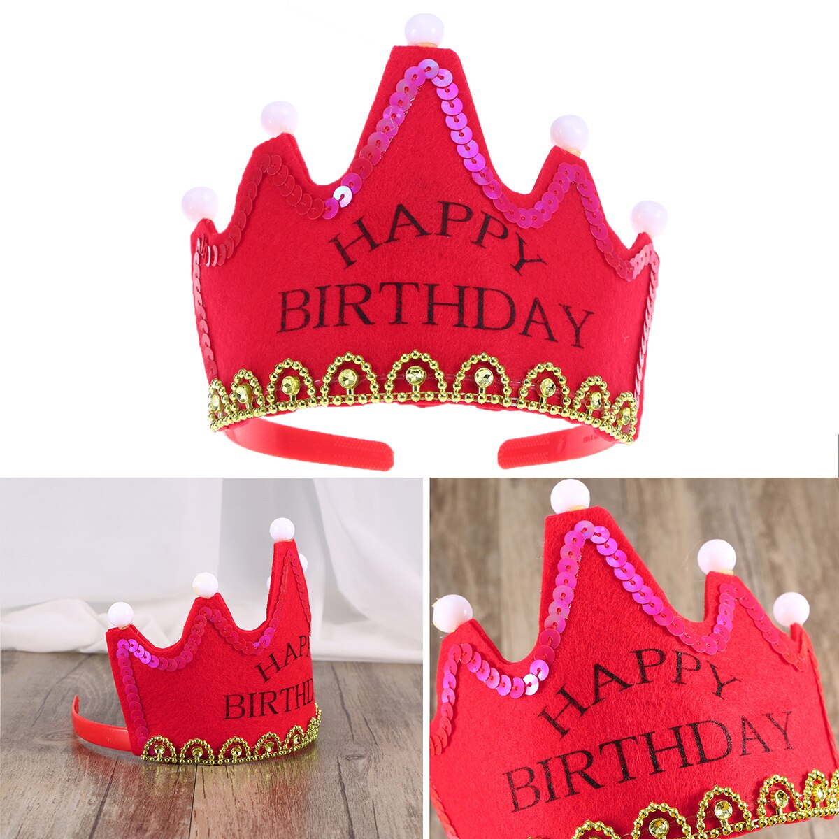 LED Light Birthday Party Hats Crown King Birthday ... – Grandado