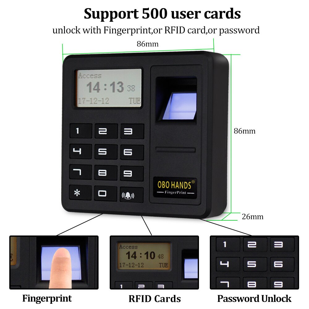 Biometric Fingerprint Access Control Keypad Machin... – Grandado